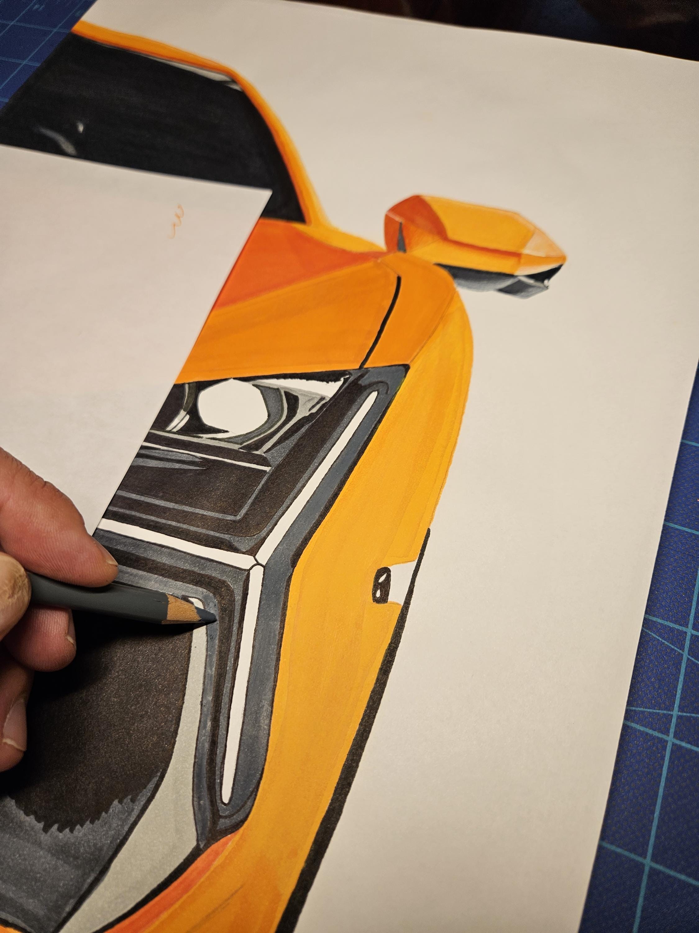 Lamborghini Revuelto Art: Original Hand-drawn Supercar Pencil Drawing ...