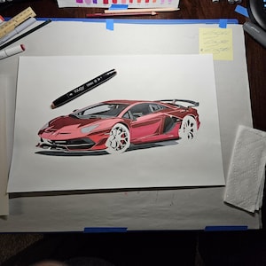 Lamborghini Aventador SVJ, Digital Art, PRINTABLE, Supercar Art, Car ...