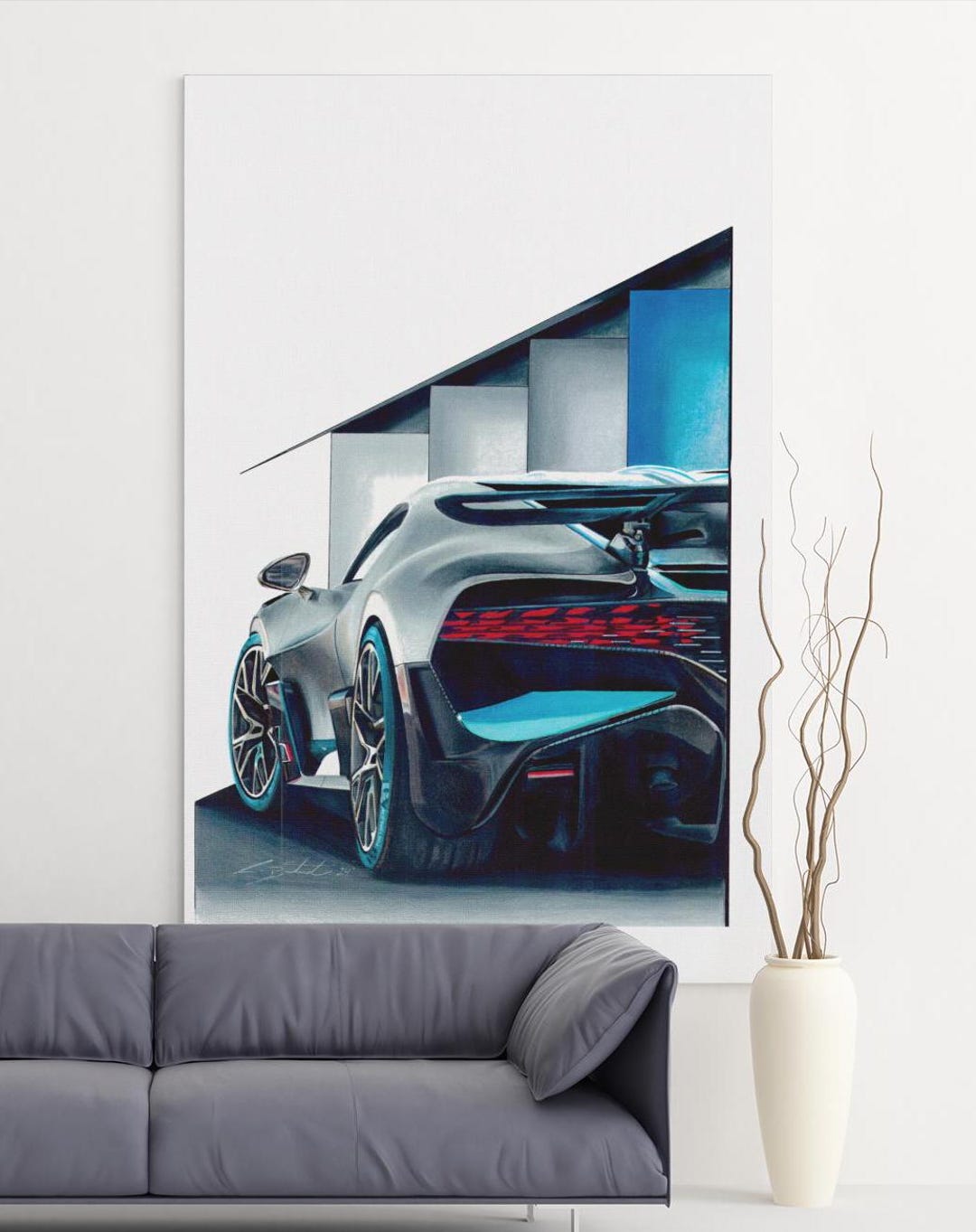 Bugatti Poster Wall Art, Supercar Art , Canvas Art, Supercar, Car Guy ...