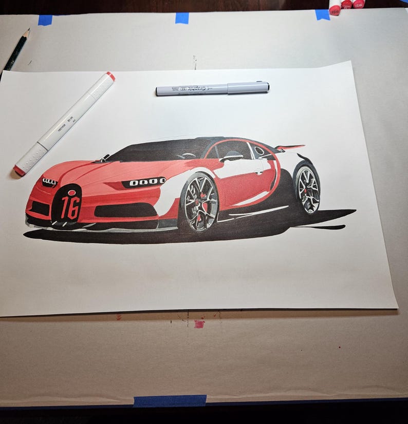 Bugatti Chiron, Art Print, Pencil Art, Supercar Art, Car Guy Art ...