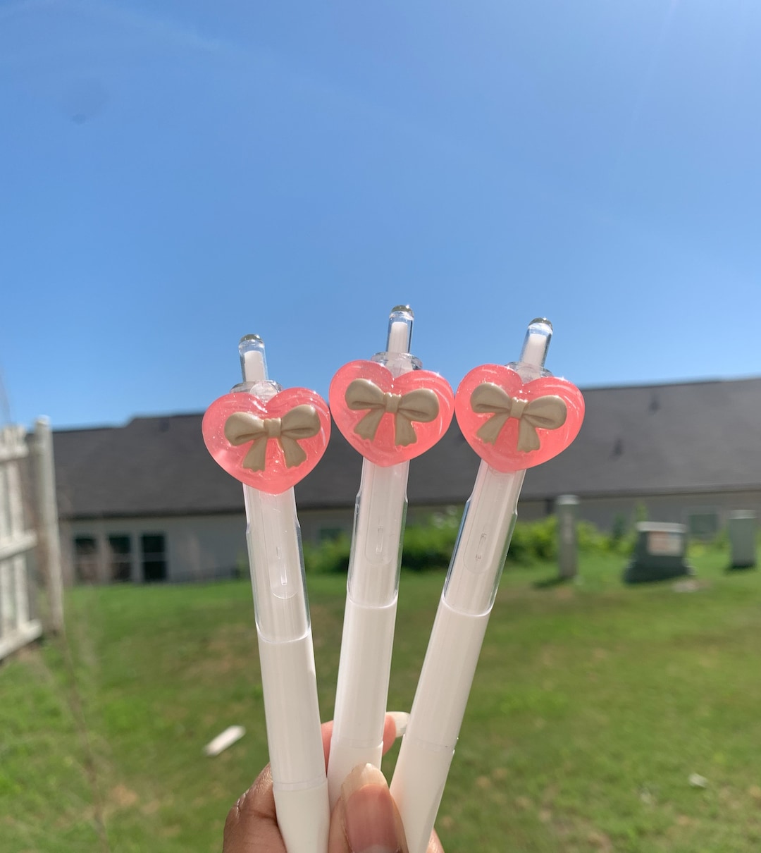 Pink Heart Gel Pen | Cute Stationary | 0.5mm Kawaii Pen - Etsy