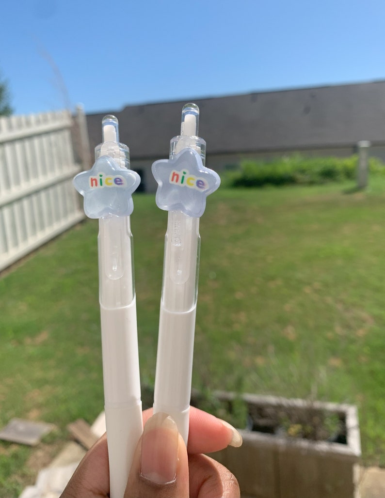 Kawaii Blue Star Gel Pen! | 0.5mm Black Ink Pen - Etsy