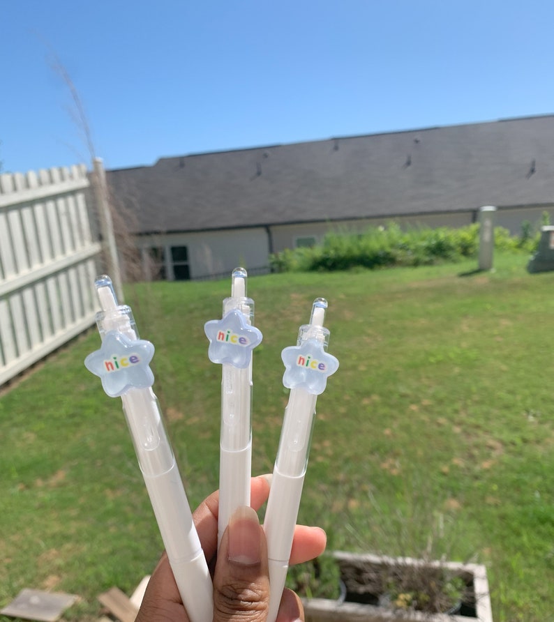 Kawaii Blue Star Gel Pen! | 0.5mm Black Ink Pen - Etsy