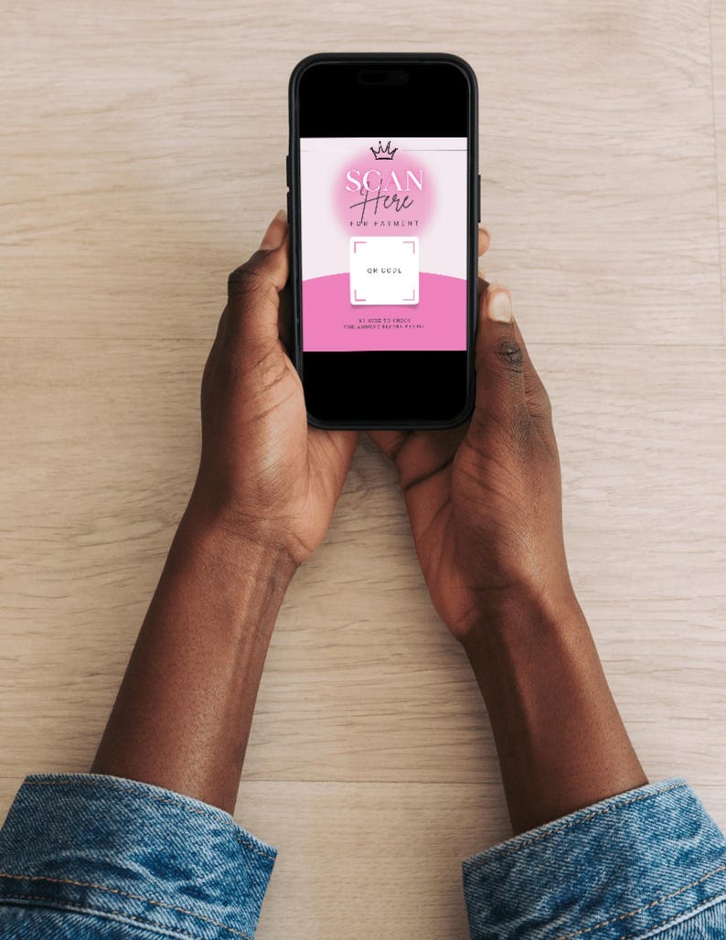 Pink QR Code Template - Etsy