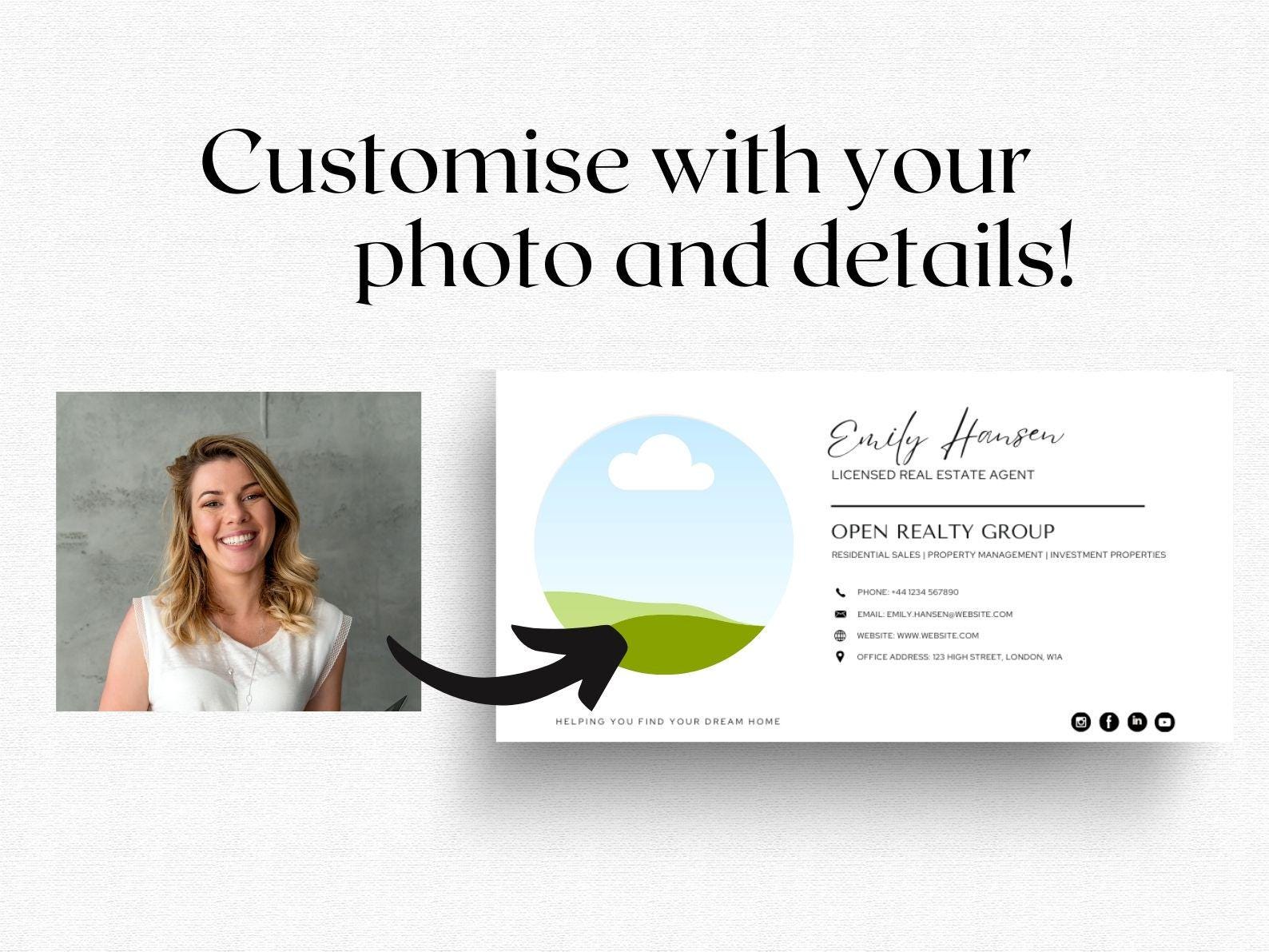 Real Estate Email Signature Template: Canva Editable Design (digital ...