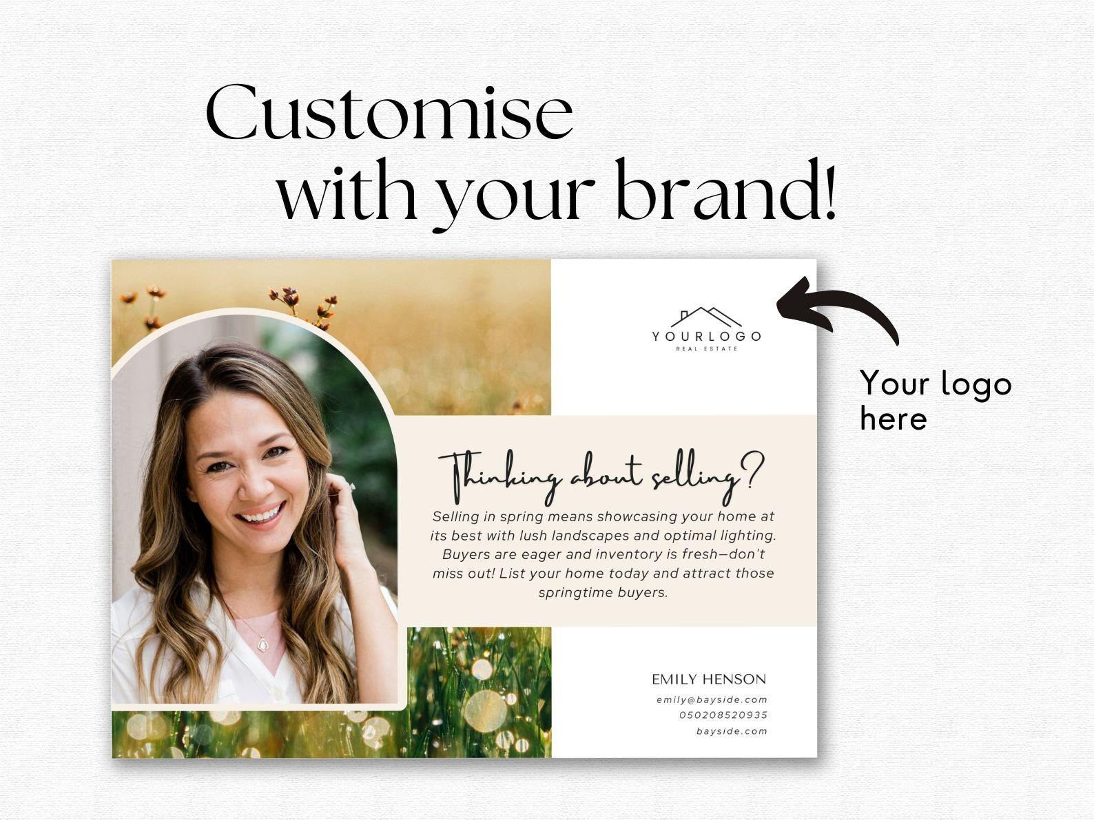 Spring Real Estate Postcard: Green Floral Design, Realtor Marketing ...