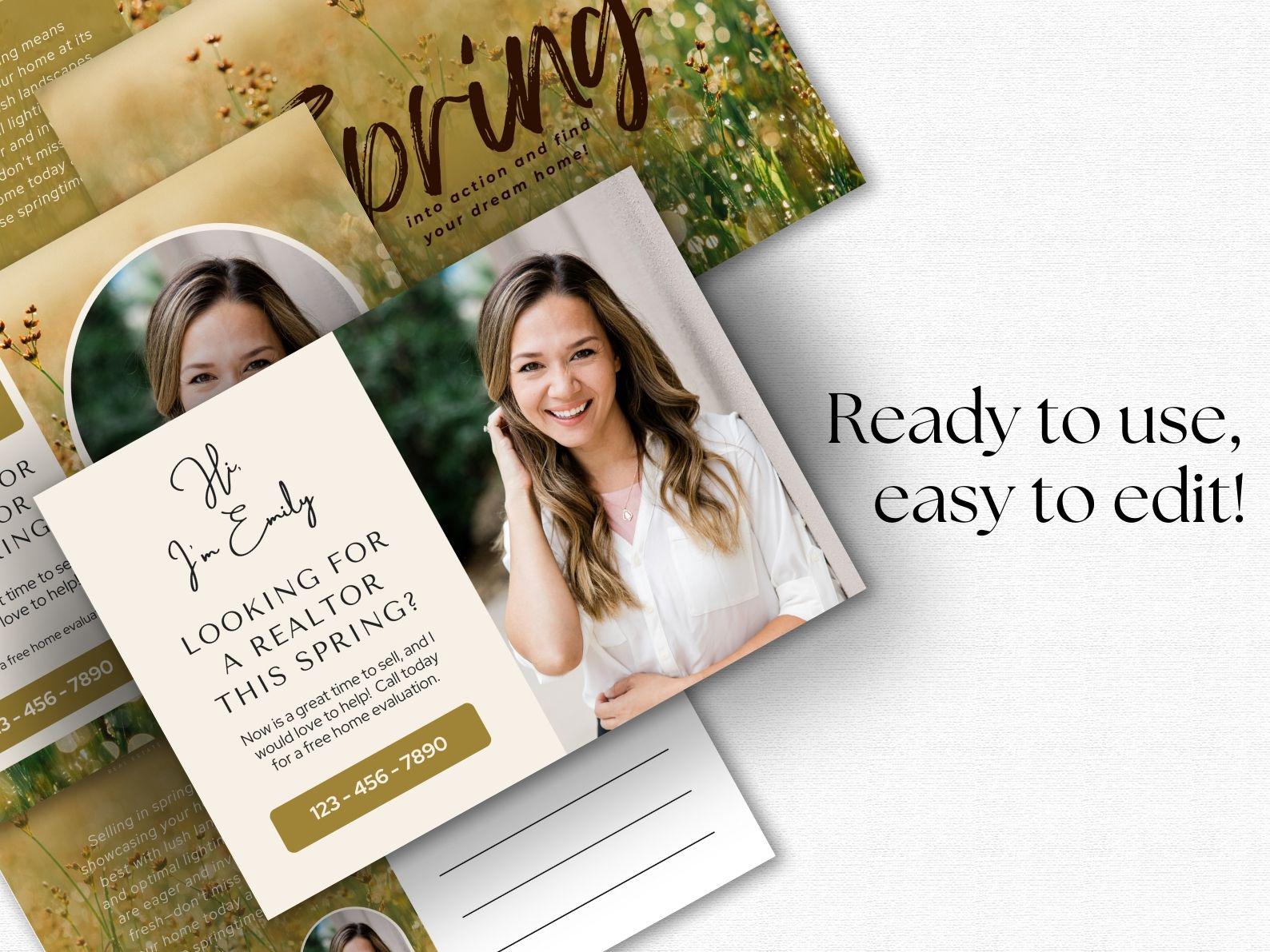 Spring Real Estate Postcard Listing Presentation Realtor Marketing QR ...