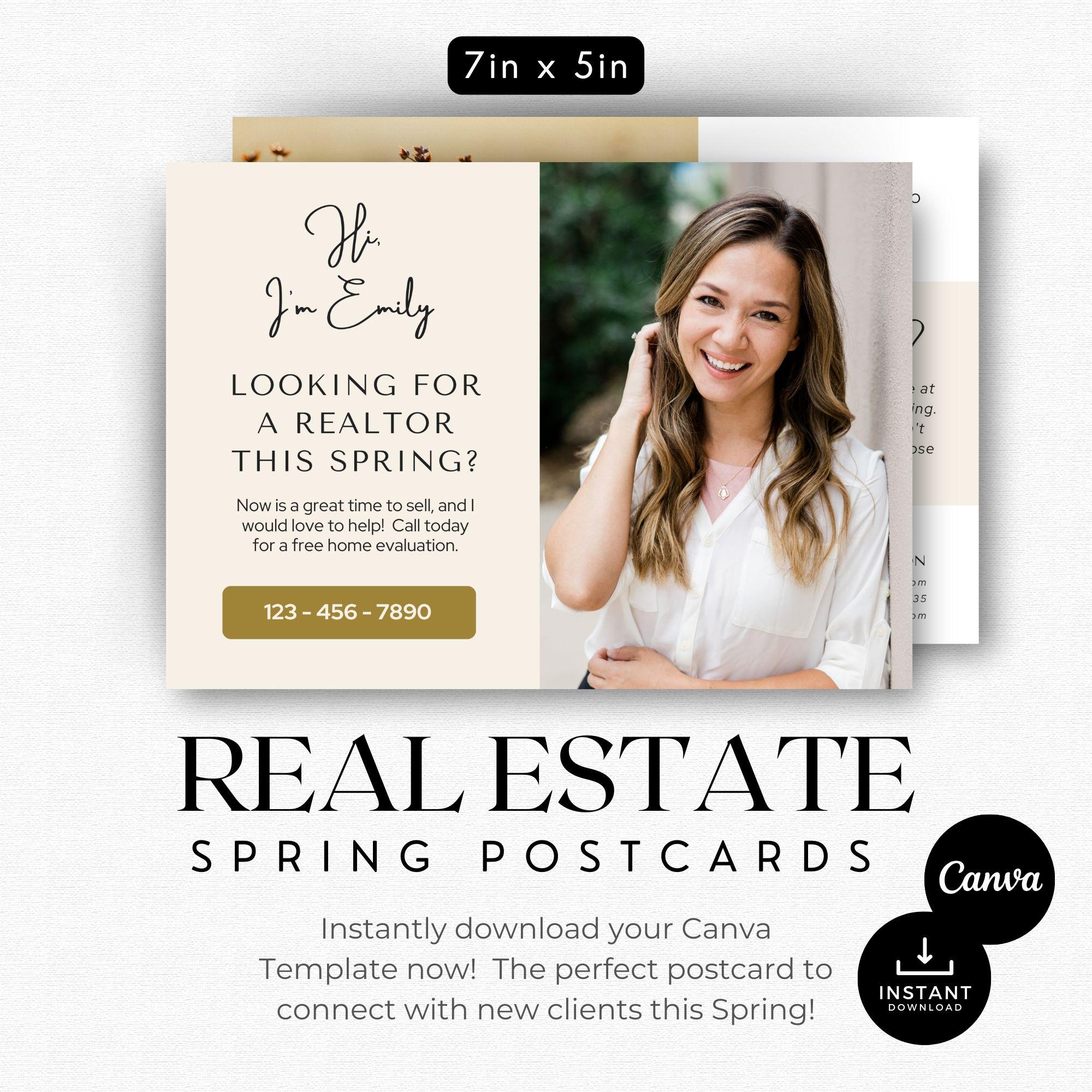 Spring Real Estate Postcard Listing Presentation Realtor Marketing QR ...