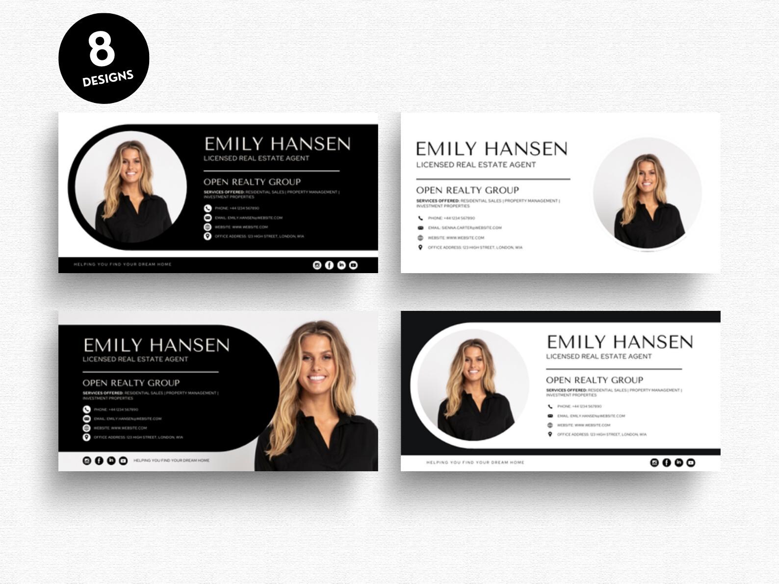 Luxury Real Estate Email Signature Template: Canva Design (digital ...