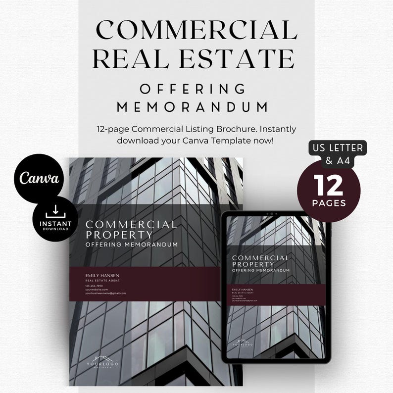 Real Estate Offering Memorandum Template Commercial Listing ...