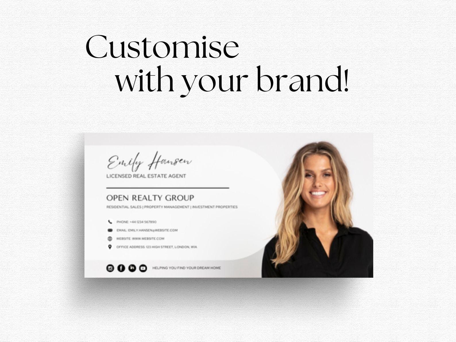 Real Estate Email Signature Templates: Canva Design (digital Download ...