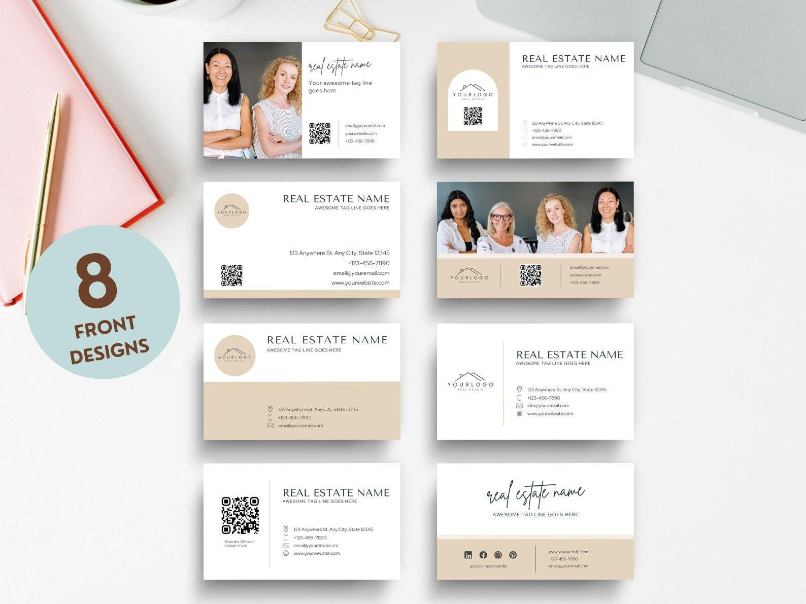 Business Cards for Real Estate Teams | Realtor Team Business Cards ...