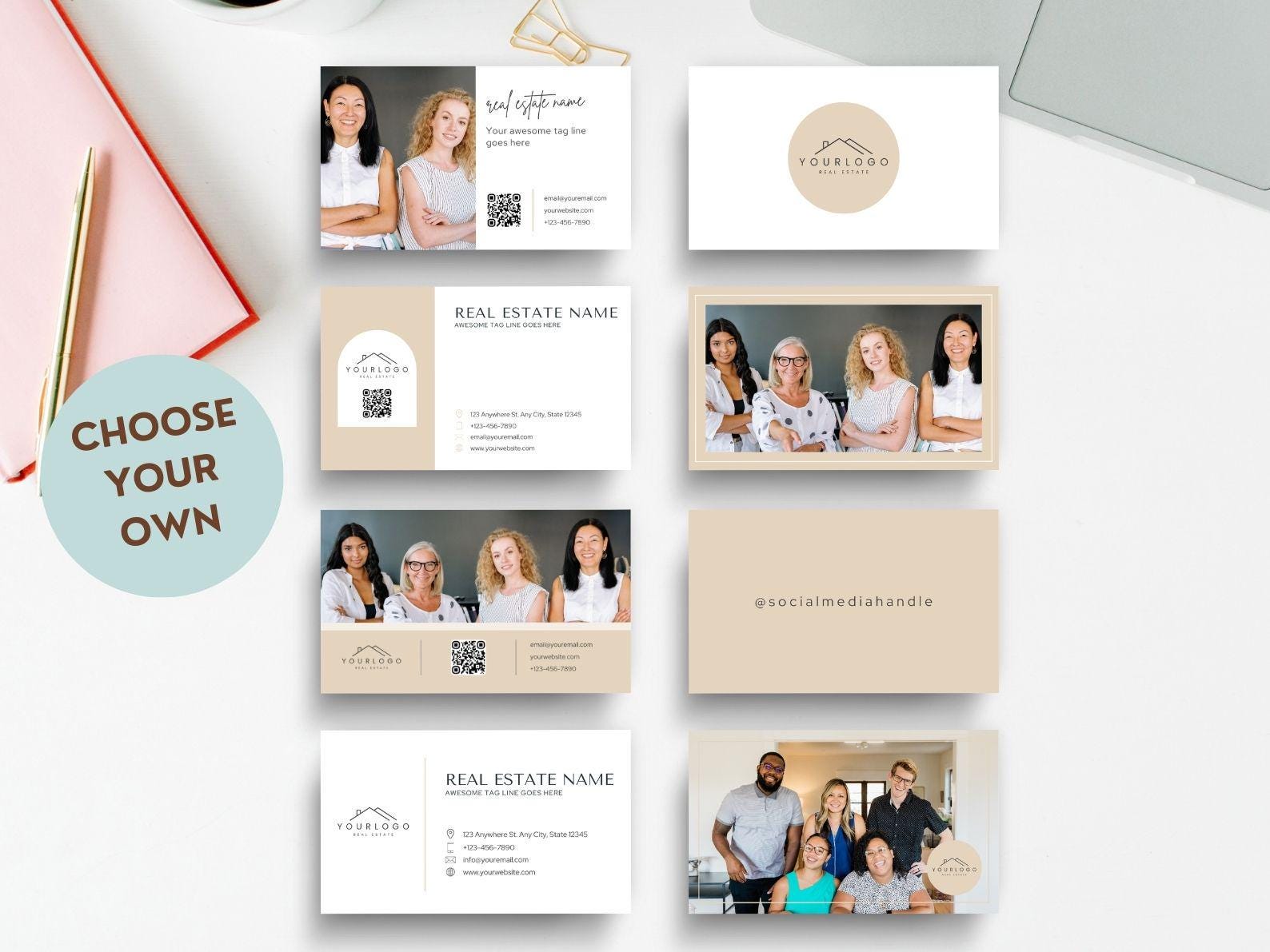 Business Cards for Real Estate Teams | Realtor Team Business Cards ...