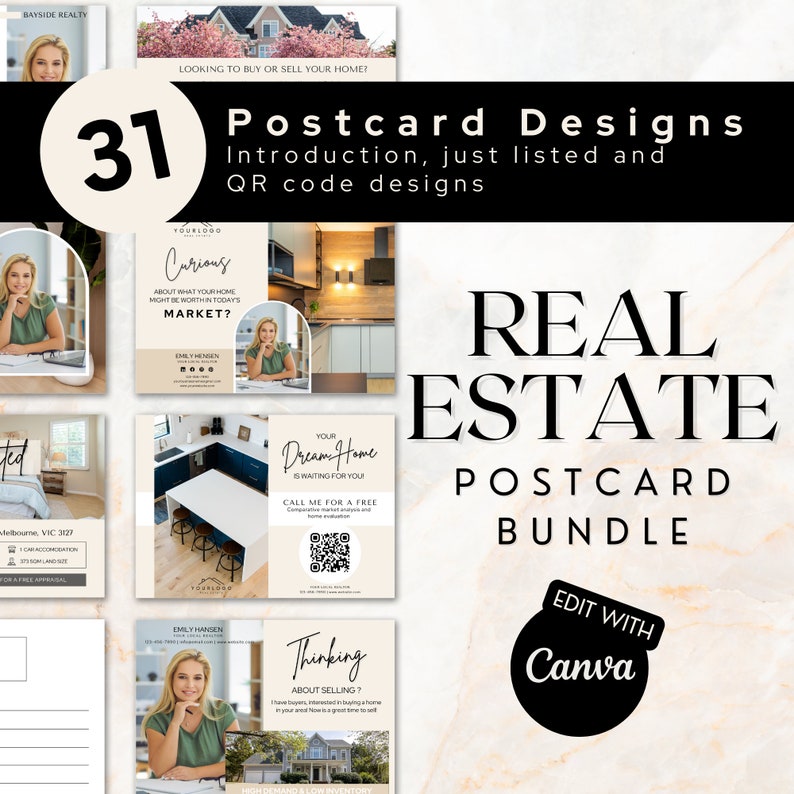 Real Estate Postcard Bundle: 31 Canva Template Designs (digital Download) - Etsy