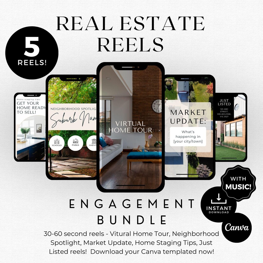 Real Estate Reels Pack | Reels Ready to Post | Just Listed | Virtual ...