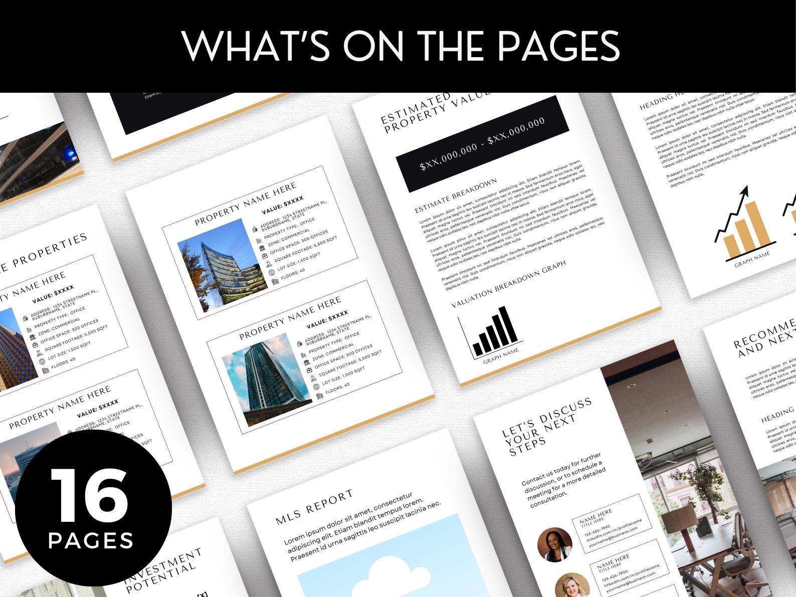 Commercial Real Estate BOV Template: 16-page Property Valuation ...