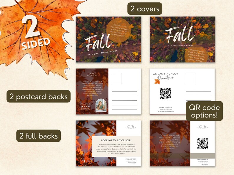 Fall Real Estate Postcards | Autumn Postcard Template | Realtor ...