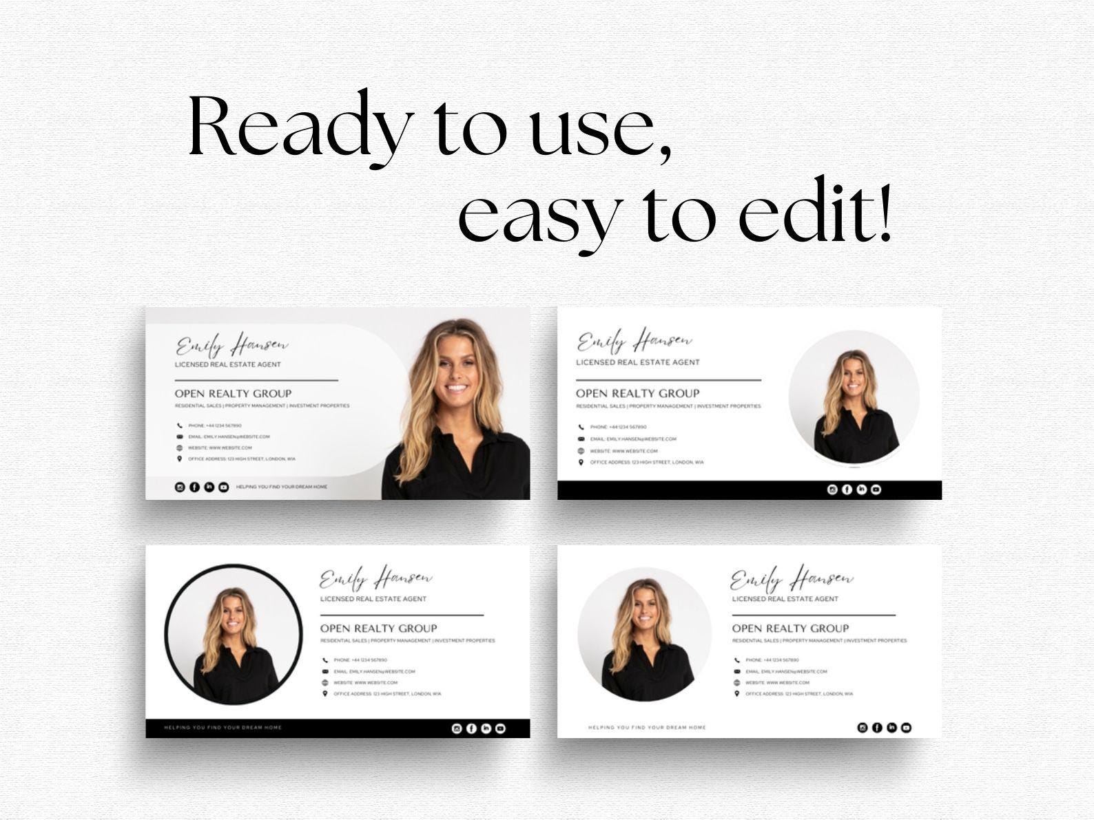 Real Estate Email Signature Templates: Canva Design (digital Download ...