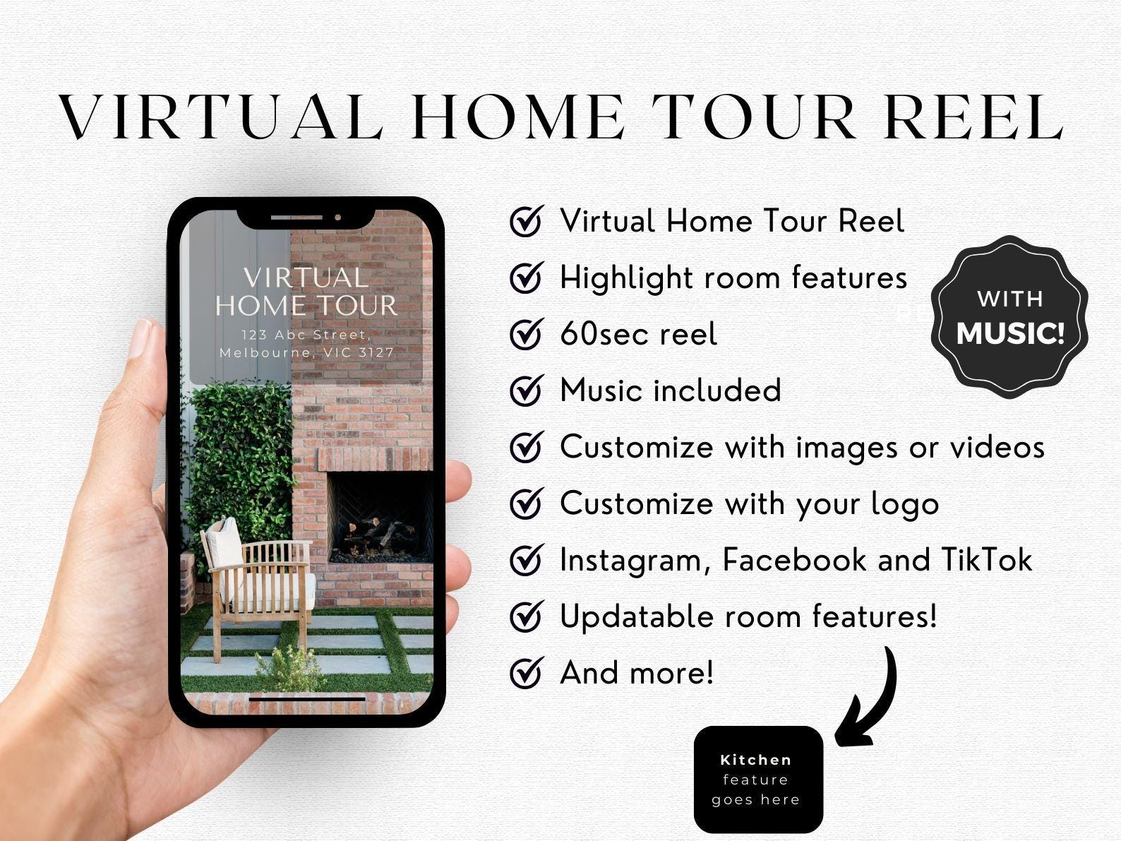Real Estate Virtual Home Tour Reel: Social Media Template (canva) - Etsy