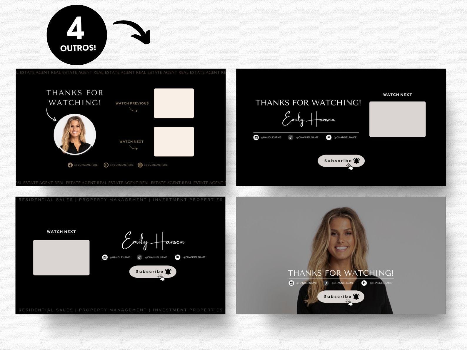 Realtor Youtube Intro & Outro Templates: Real Estate Branding (DIY ...