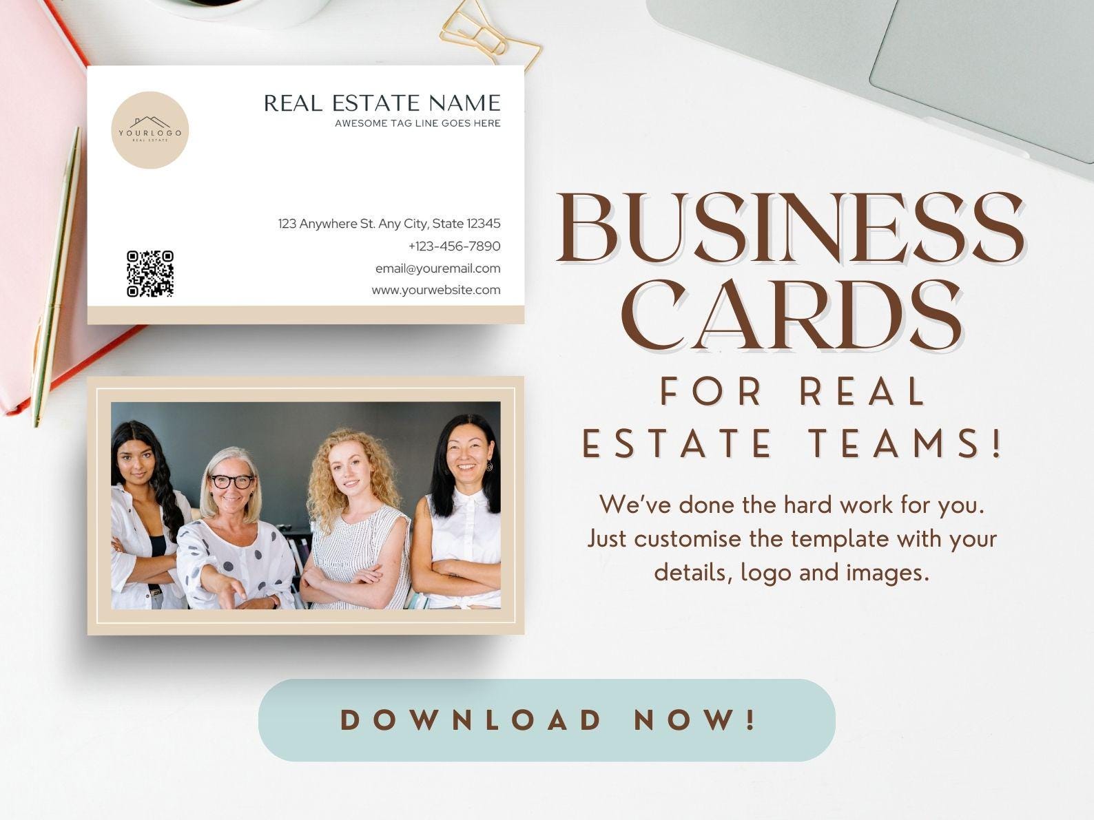 Business Cards for Real Estate Teams | Realtor Team Business Cards ...