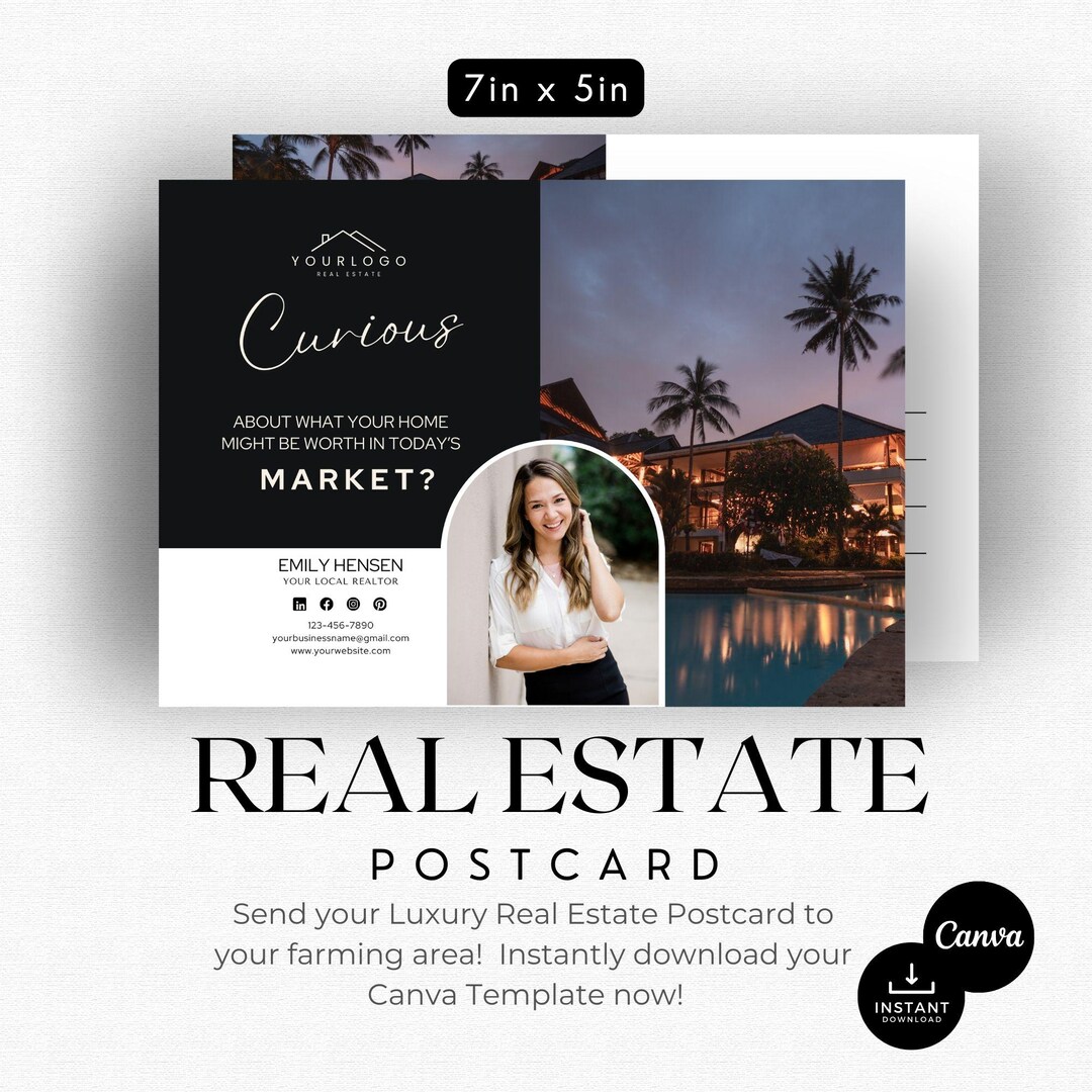 Luxury Real Estate Postcard: Realtor Marketing Template (canva) - Etsy