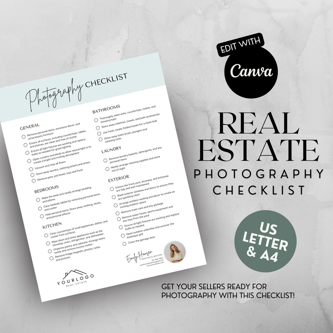 Real Estate Photography Checklist | Listing Presentation | Home Photos ...