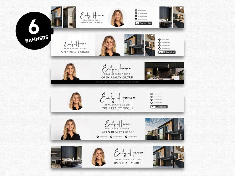Real Estate Youtube Branding Kit | Realtor Channel Templates (canva) - Etsy