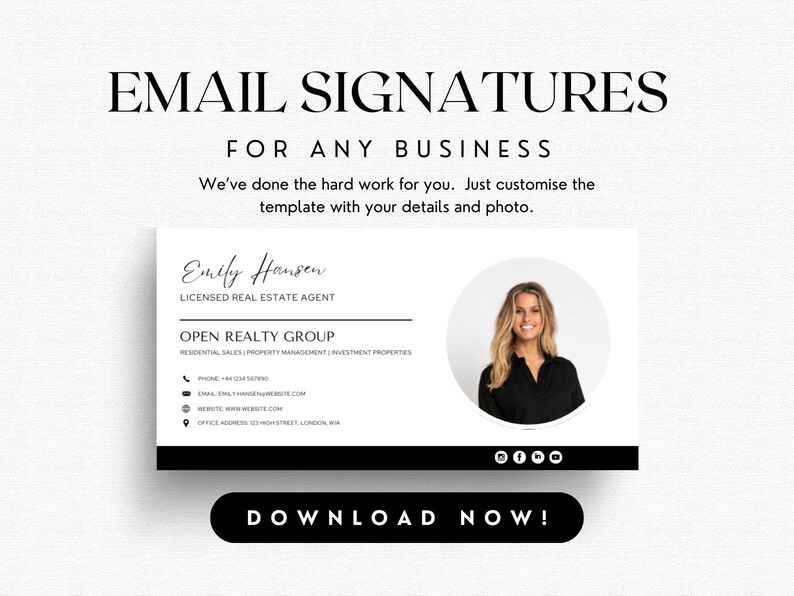 Email Signature Templates for Real Estate or Business | Gmail Signature ...