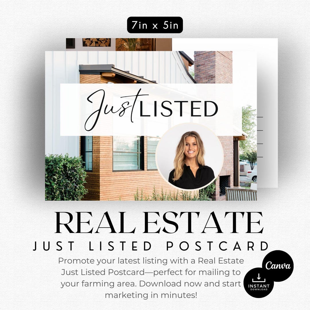 Just Listed Postcard Modern | Listing Presentation | Real Estate Mailer ...