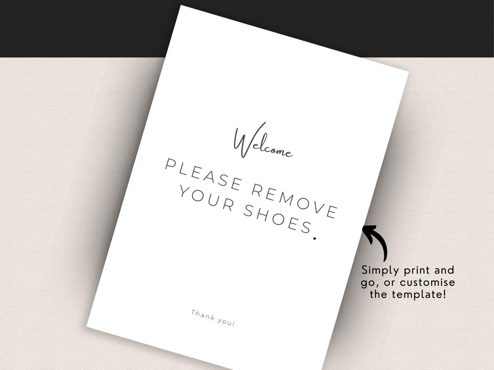 Realtor Open House Sign: Please Remove Your Shoes - Printable Welcome ...