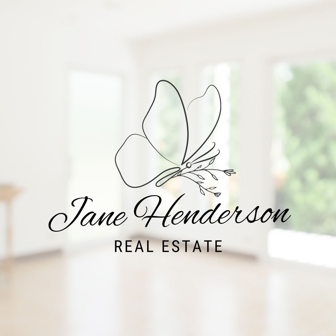 Feminine Butterfly Real Estate Logo: Modern Realtor Branding (canva ...