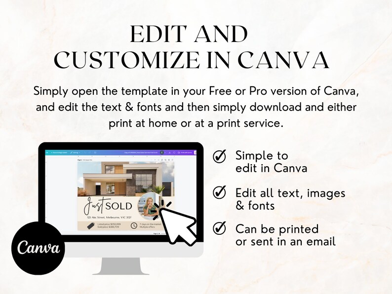 Real Estate Just Sold Postcard Template + Social Media Posts (canva) - Etsy
