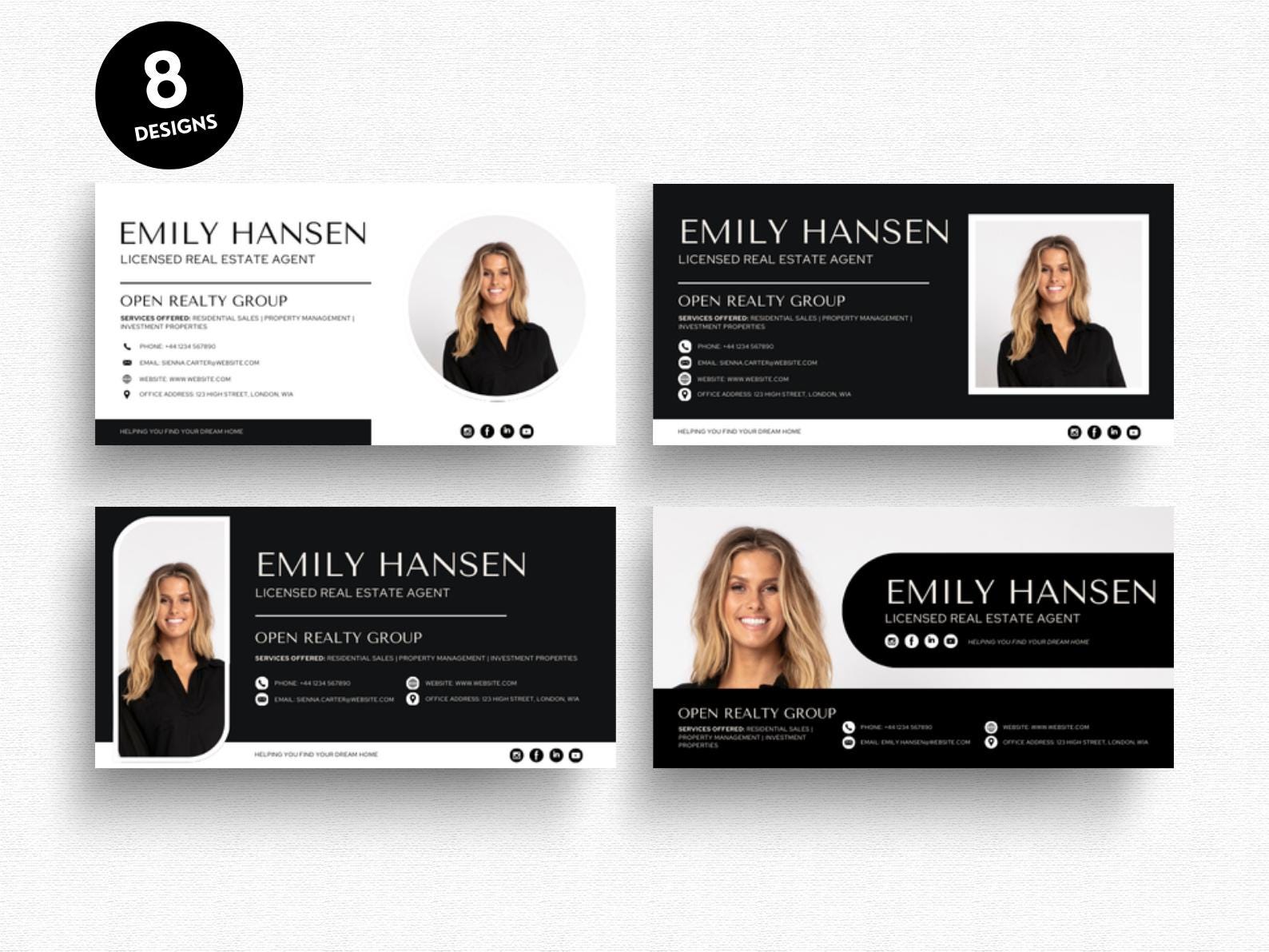 Luxury Real Estate Email Signature Template: Canva Design (digital ...