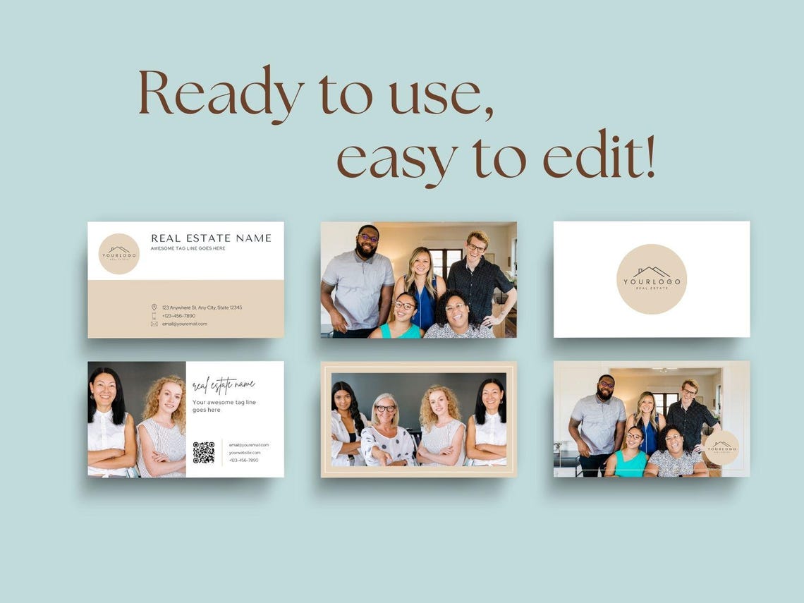 Business Cards for Real Estate Teams | Realtor Team Business Cards ...