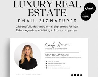 Luxury Real Estate Email Signature Template: Canva Design (digital ...