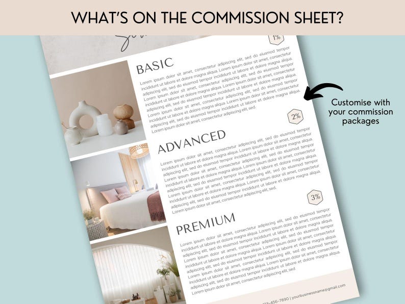 Real Estate Service Menu Template: Realtor Commission Sheet (canva ...
