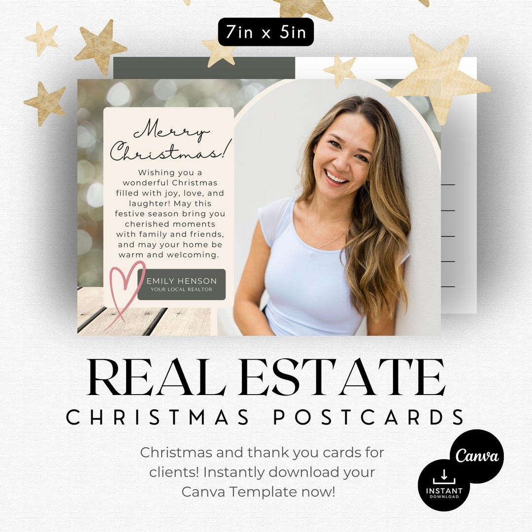 Real Estate Christmas Postcards: Realtor Thank You Cards (canva ...