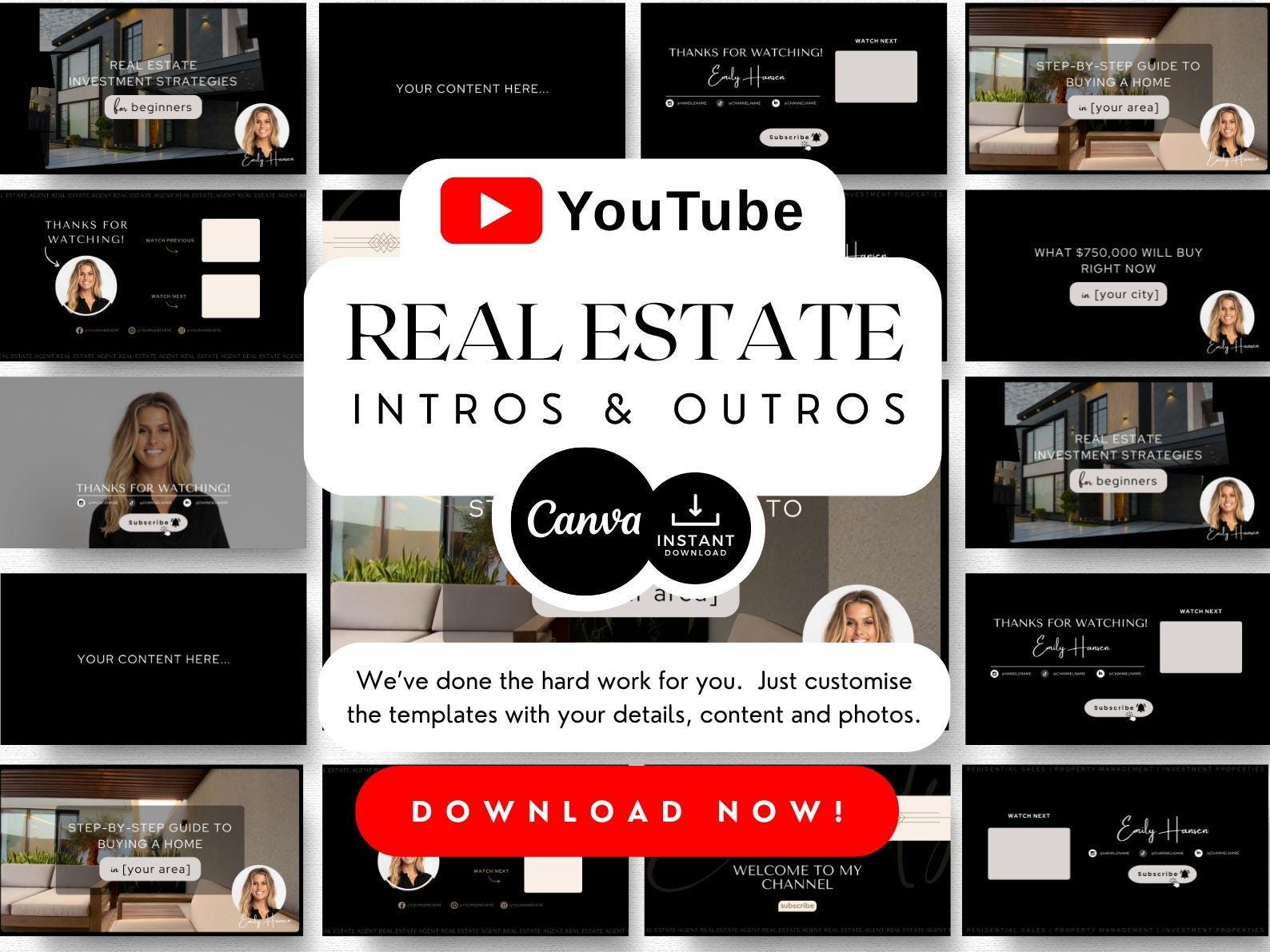 Realtor Youtube Intro & Outro Templates: Real Estate Branding (DIY ...