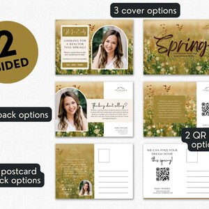 Spring Real Estate Postcard: Green Floral Design, Realtor Marketing ...