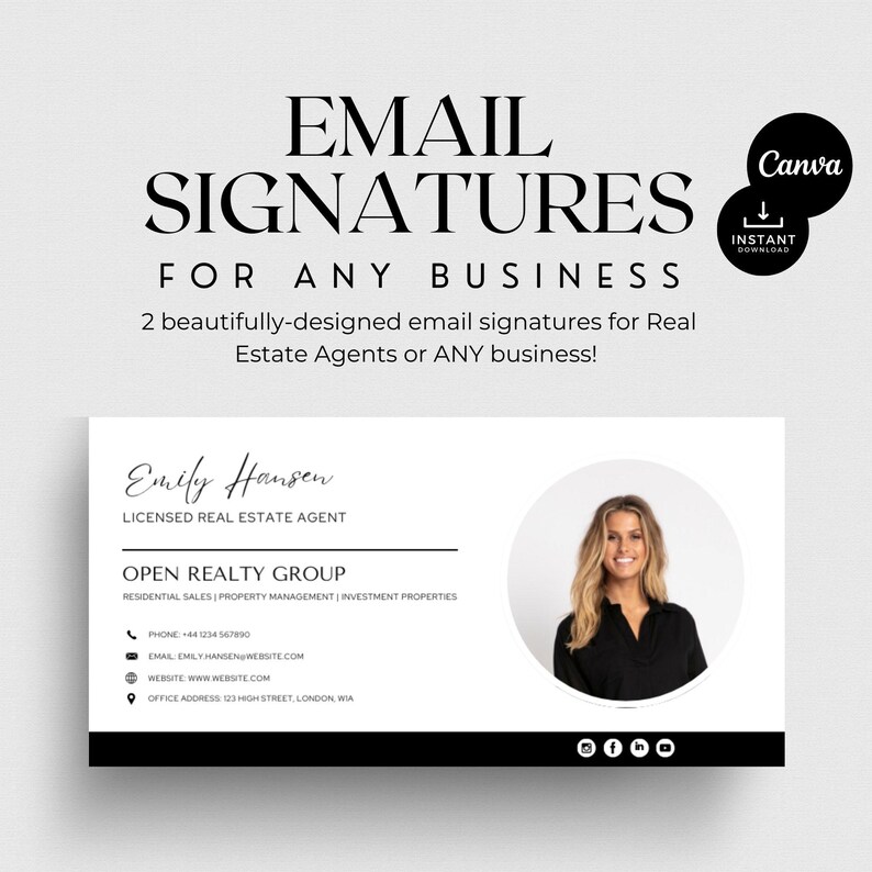 Email Signature Templates for Real Estate or Business | Gmail Signature ...