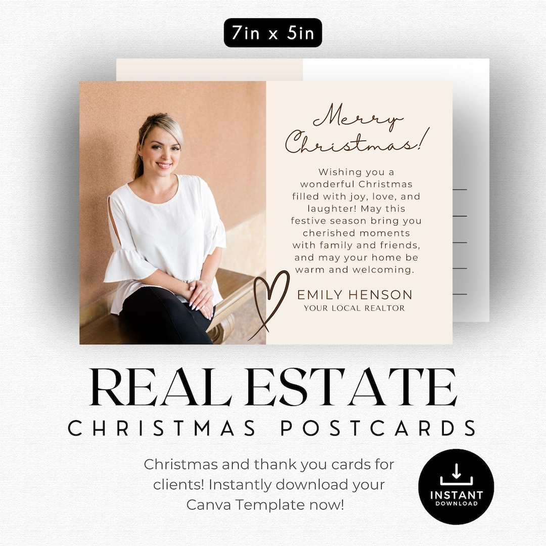 Christmas Post Cards Real Estate | Client Thank You | Realtor Holiday ...