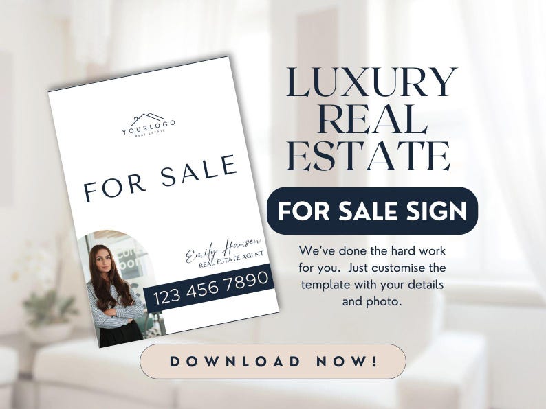 Luxury Real Estate for Sale Sign | Luxury Real Estate Yard Sign ...