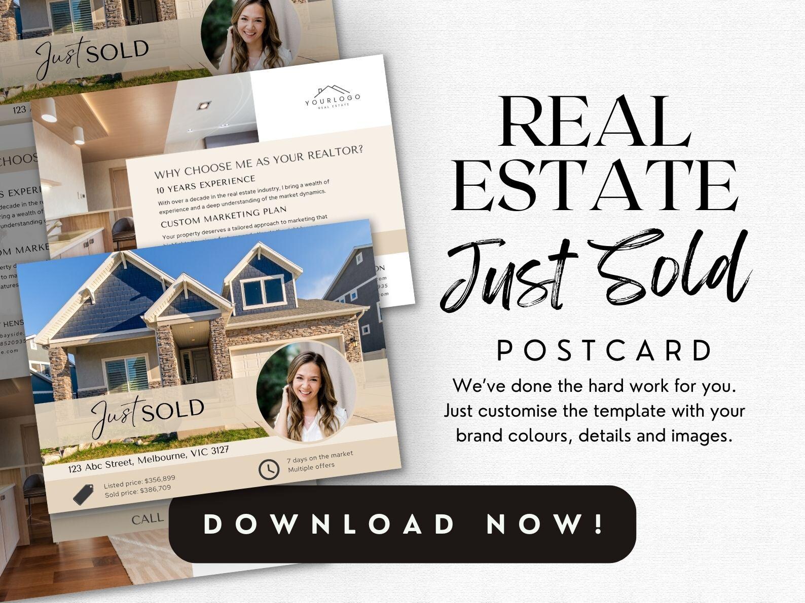 Real Estate Just Sold Postcard Template: Realtor Marketing (canva ...