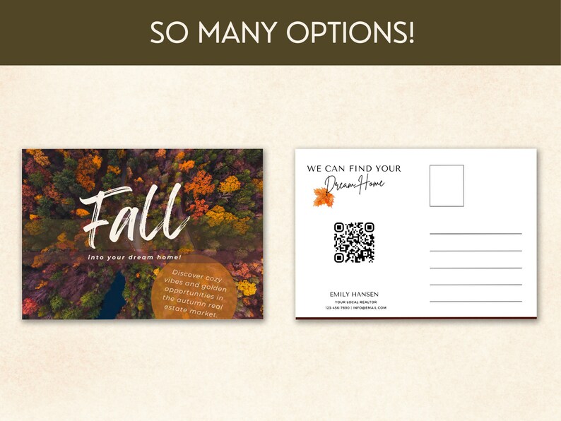 Fall Real Estate Postcards | Autumn Postcard Template | Realtor ...