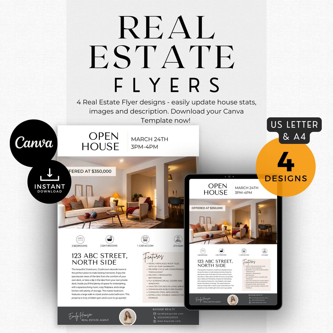 Home Features Flyer | Listing Presentation | Real Estate Flyer ...