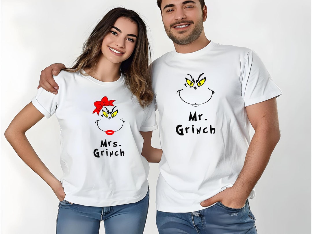 Christmas Grinch Couple Shirt, Grinch Lover T,cute Xmas Family Shirt ...