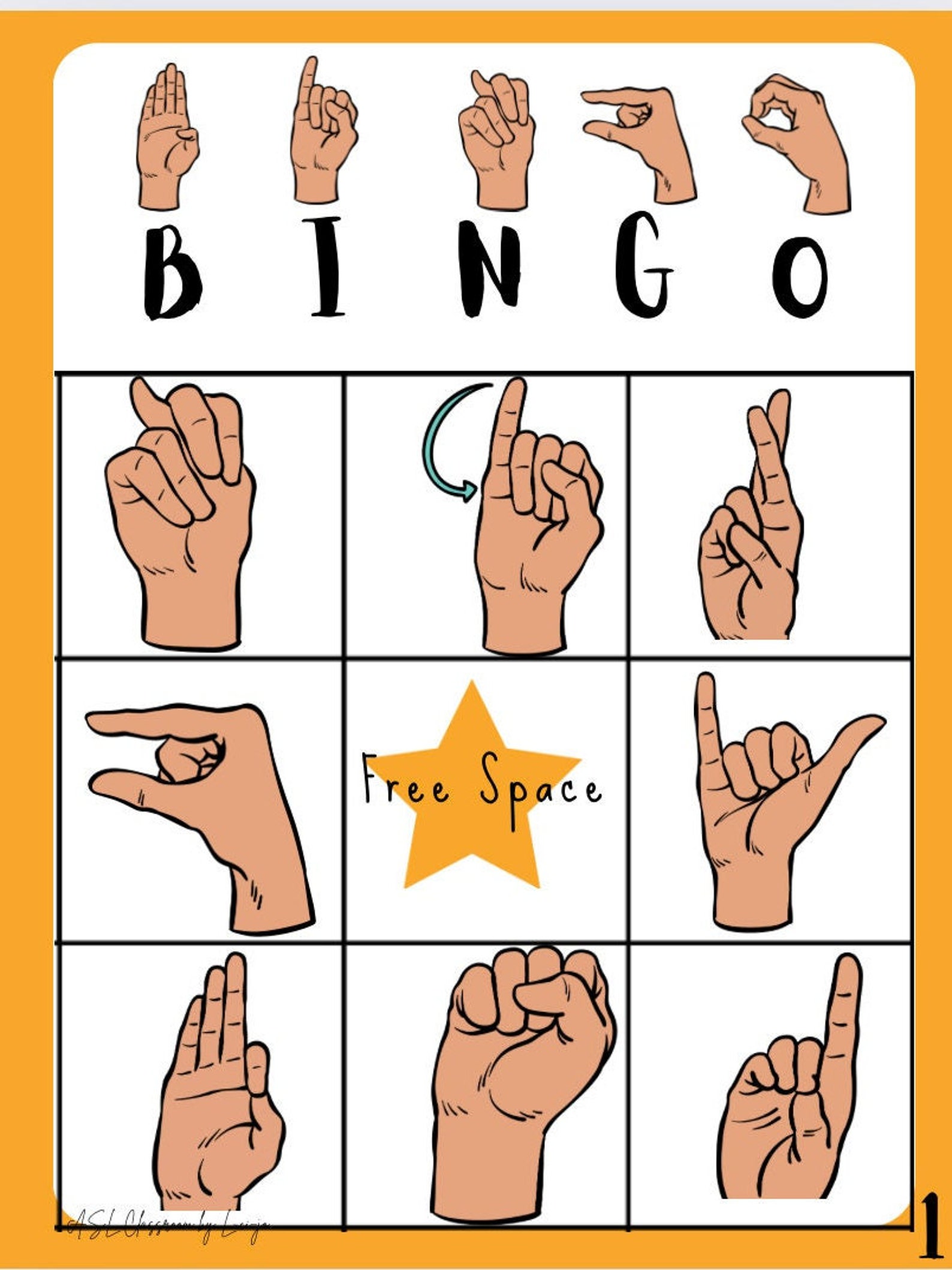 ASL Inclusive Skin Tones BINGO Cards for All Ages - Etsy