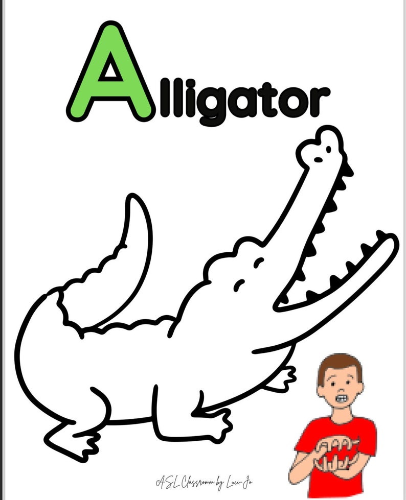 ASL Alphabet Coloring Worksheet Bundle, Homeschool, Learning Resources ...