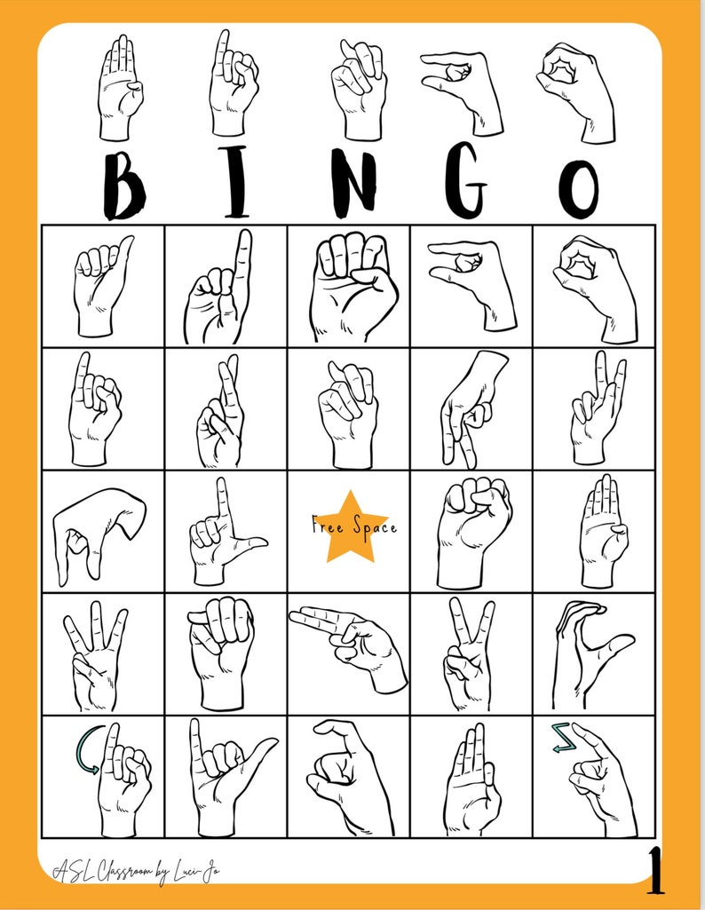 ASL Letter Sign BINGO for All Ages - Etsy